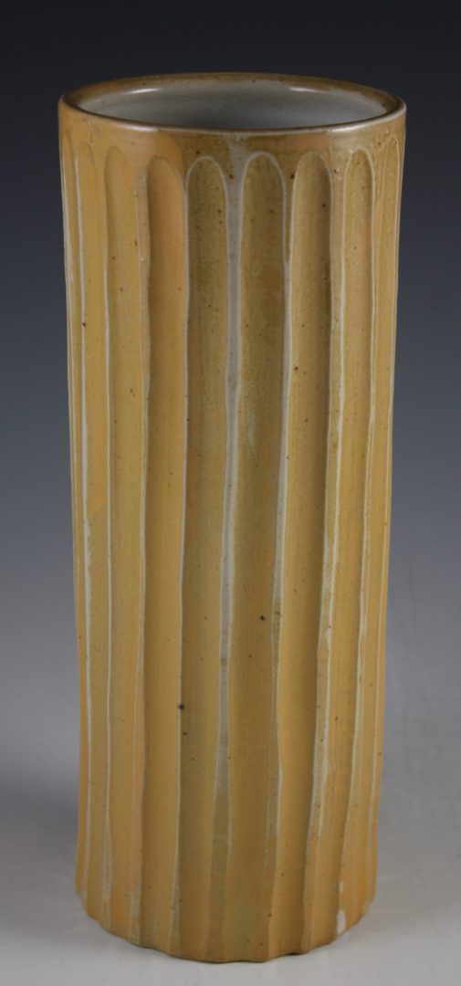 Tall Fluted Cylinder Vase - Salt-glazed Ceramic, in Vases & Vessels