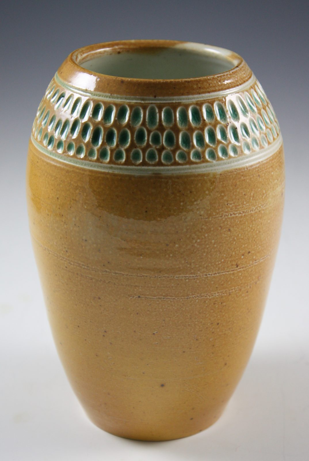 Vase with Carved Rim - Salt-glazed Ceramic, in Vases & Vessels