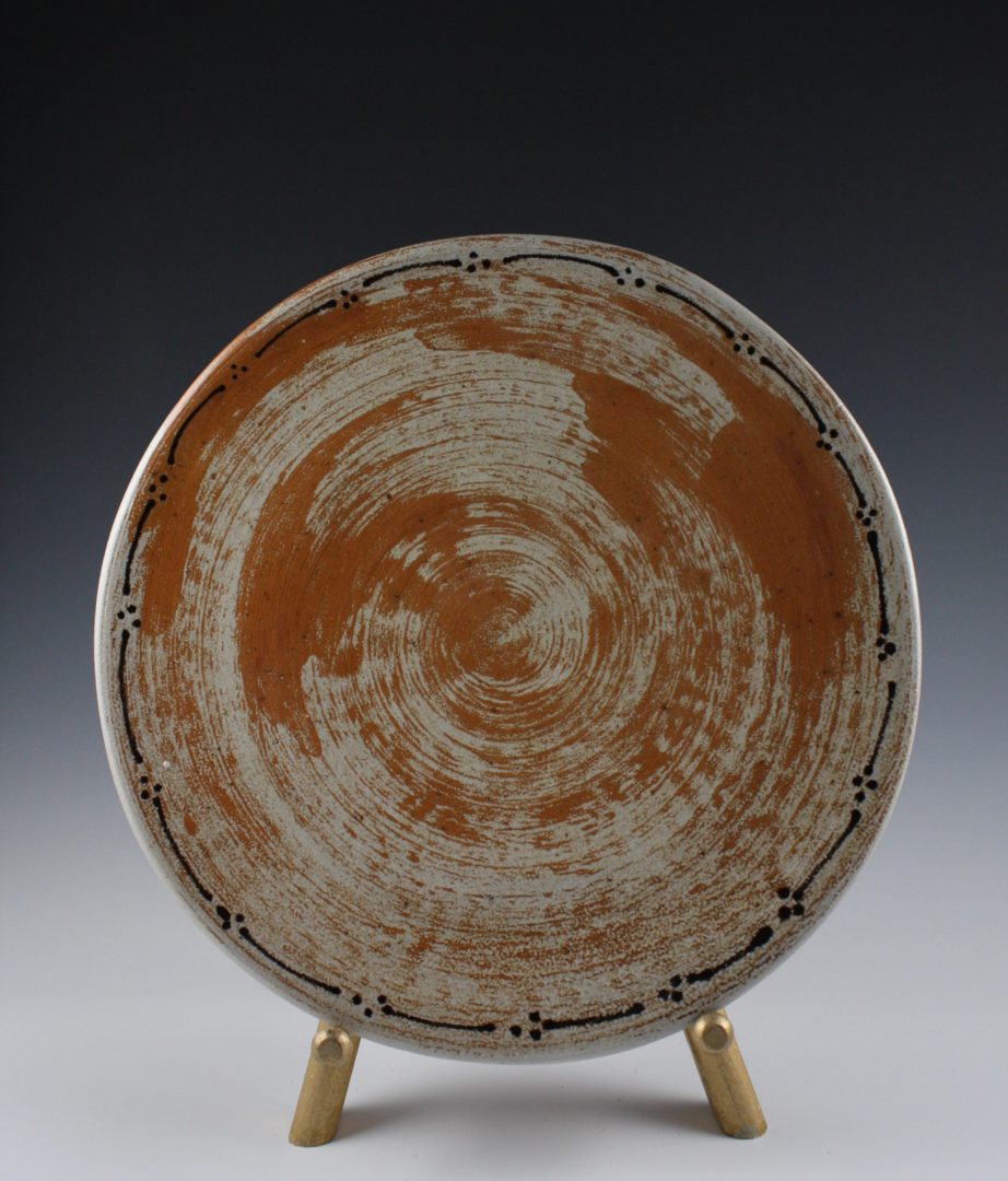 Large Rustic Plate Platter wheel thrown hand made salt fire glaze slip ...